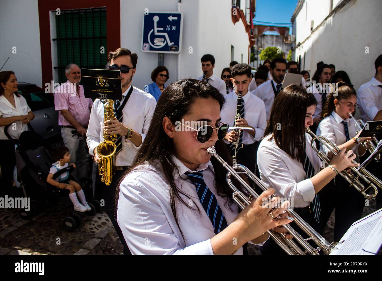 Music band participating at the Corpus Christi procession, an age-old ...