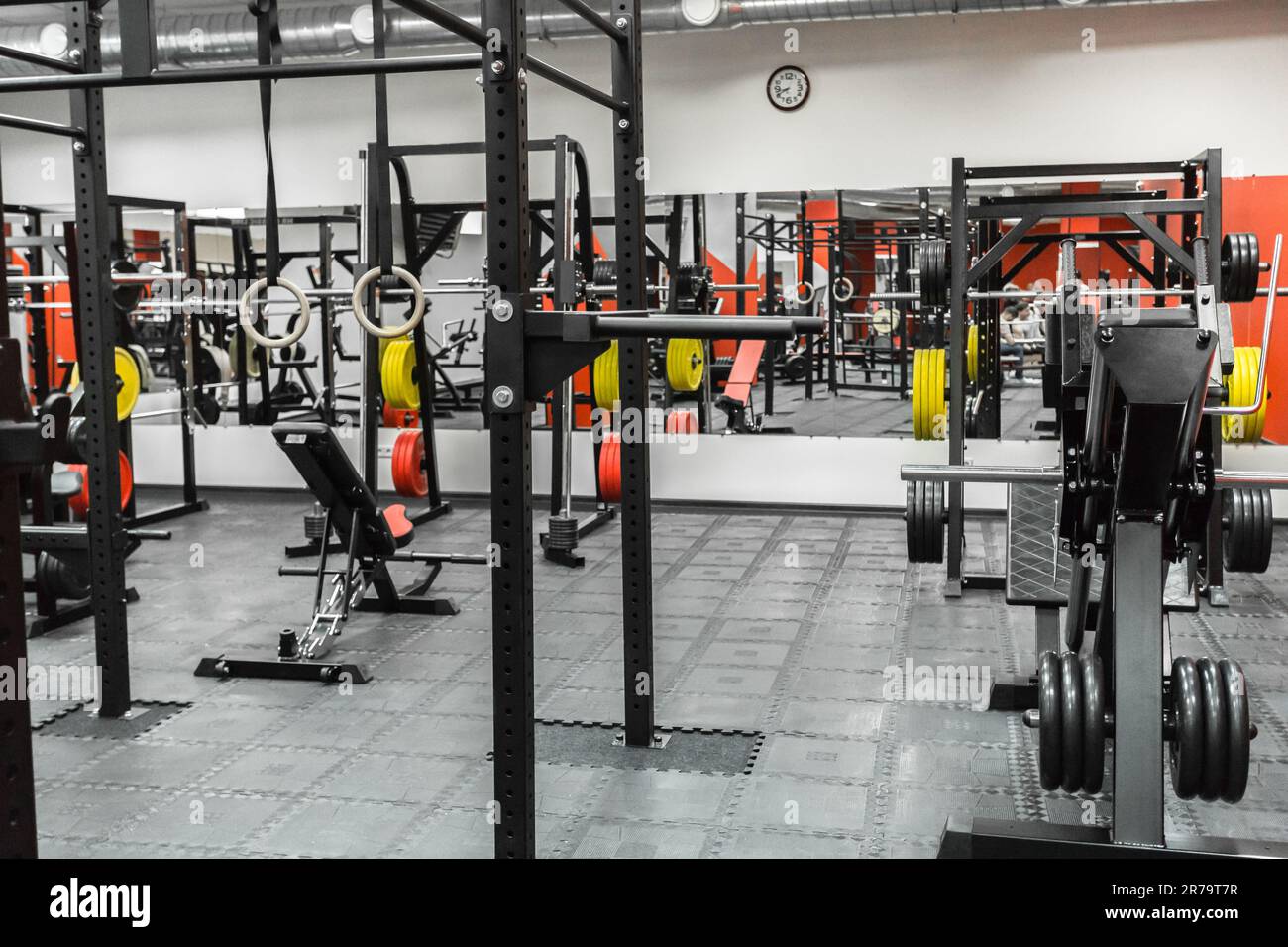 Gym interior with equipment Stock Photo - Alamy
