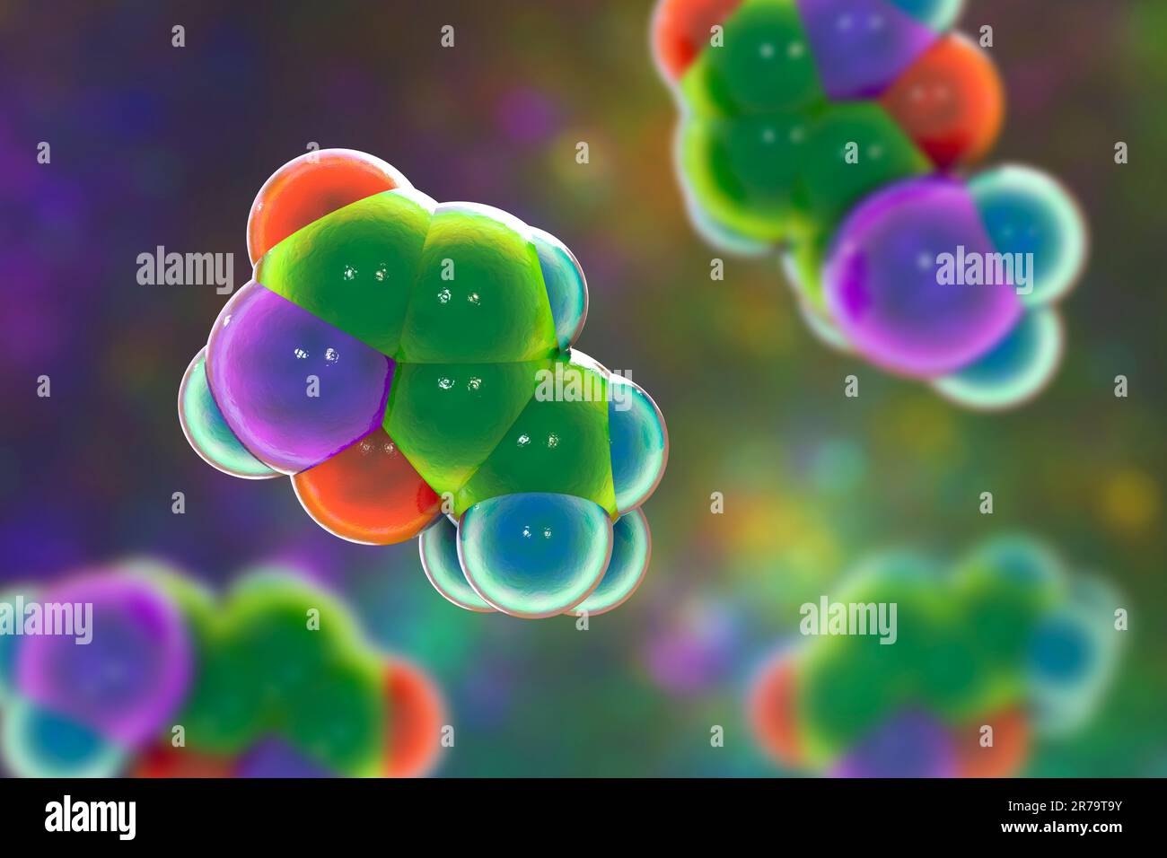 Muscimol molecule, 3D illustration. The main psychoactive constituent ...