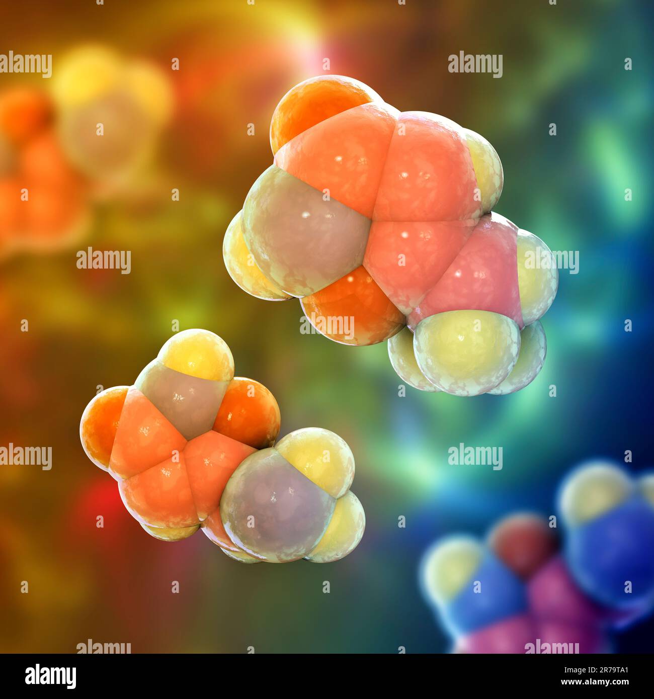 Muscimol molecule, 3D illustration. The main psychoactive constituent ...