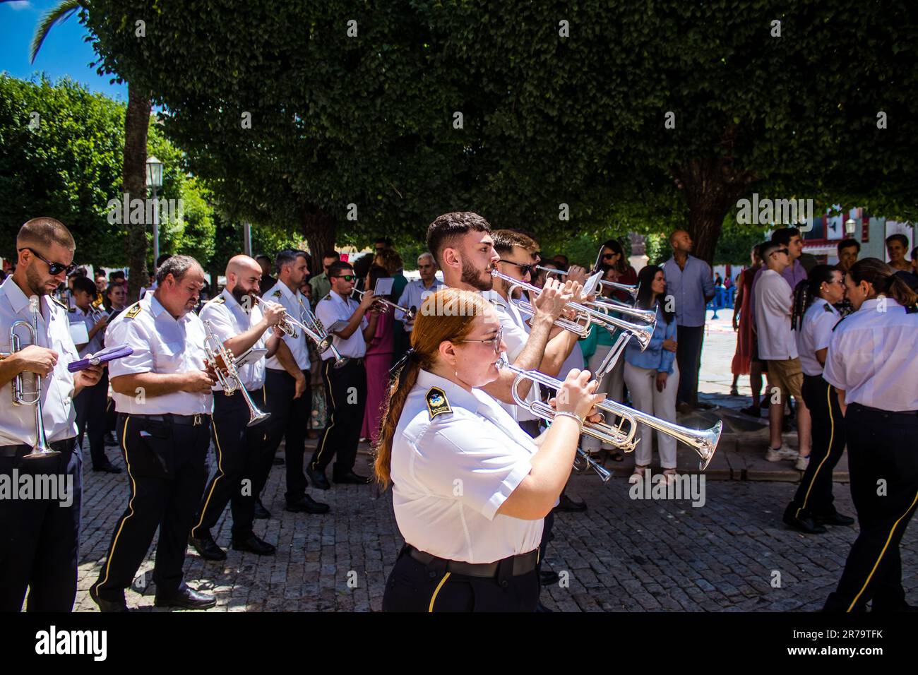 Music band participating at the Corpus Christi procession, an age-old ...