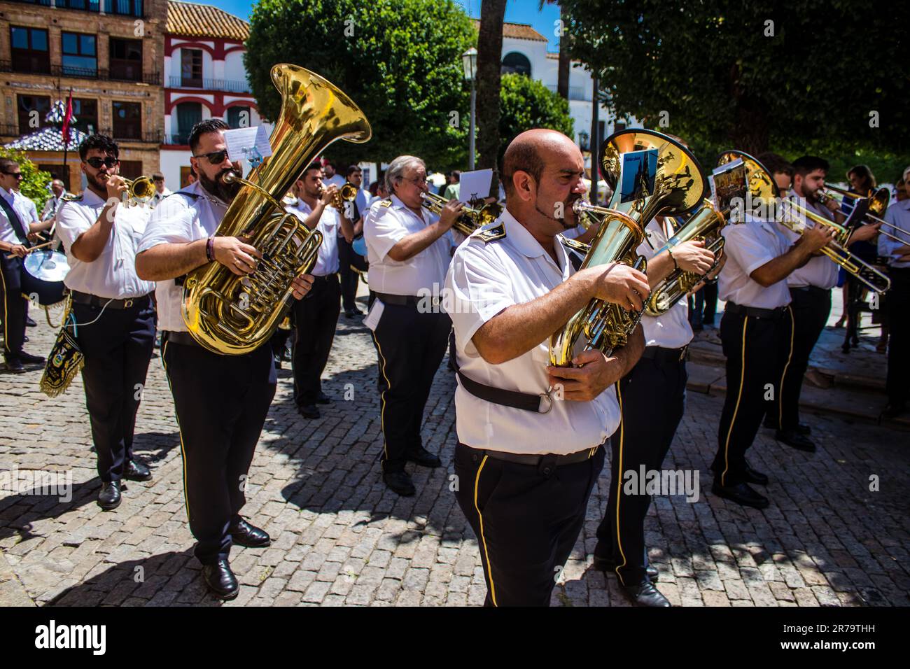 Music band participating at the Corpus Christi procession, an age-old ...