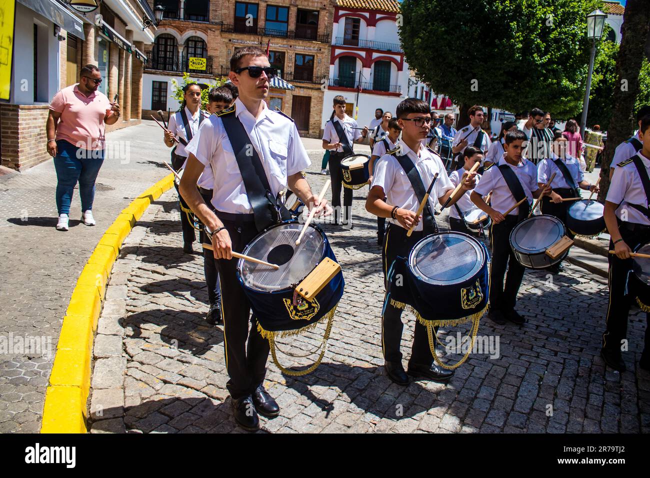 Music band participating at the Corpus Christi procession, an age-old ...