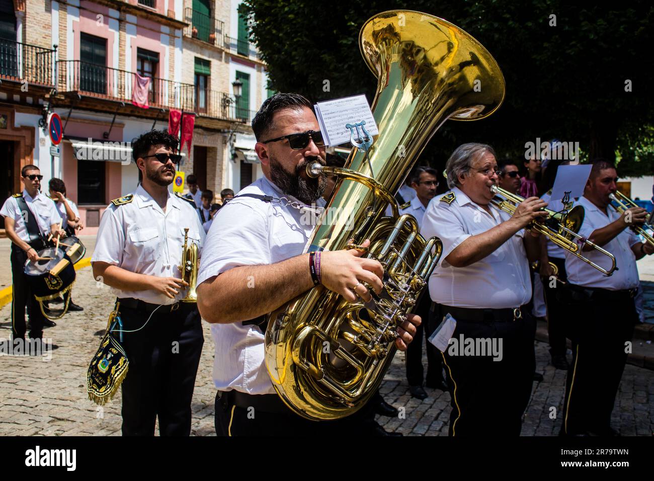 Music band participating at the Corpus Christi procession, an age-old ...