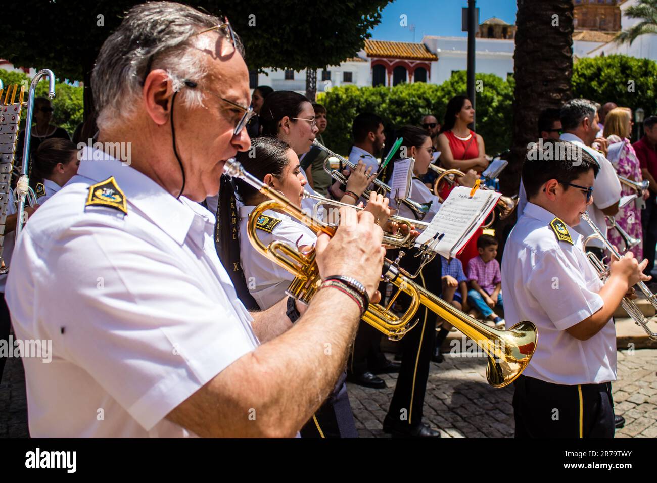 Music band participating at the Corpus Christi procession, an age-old ...