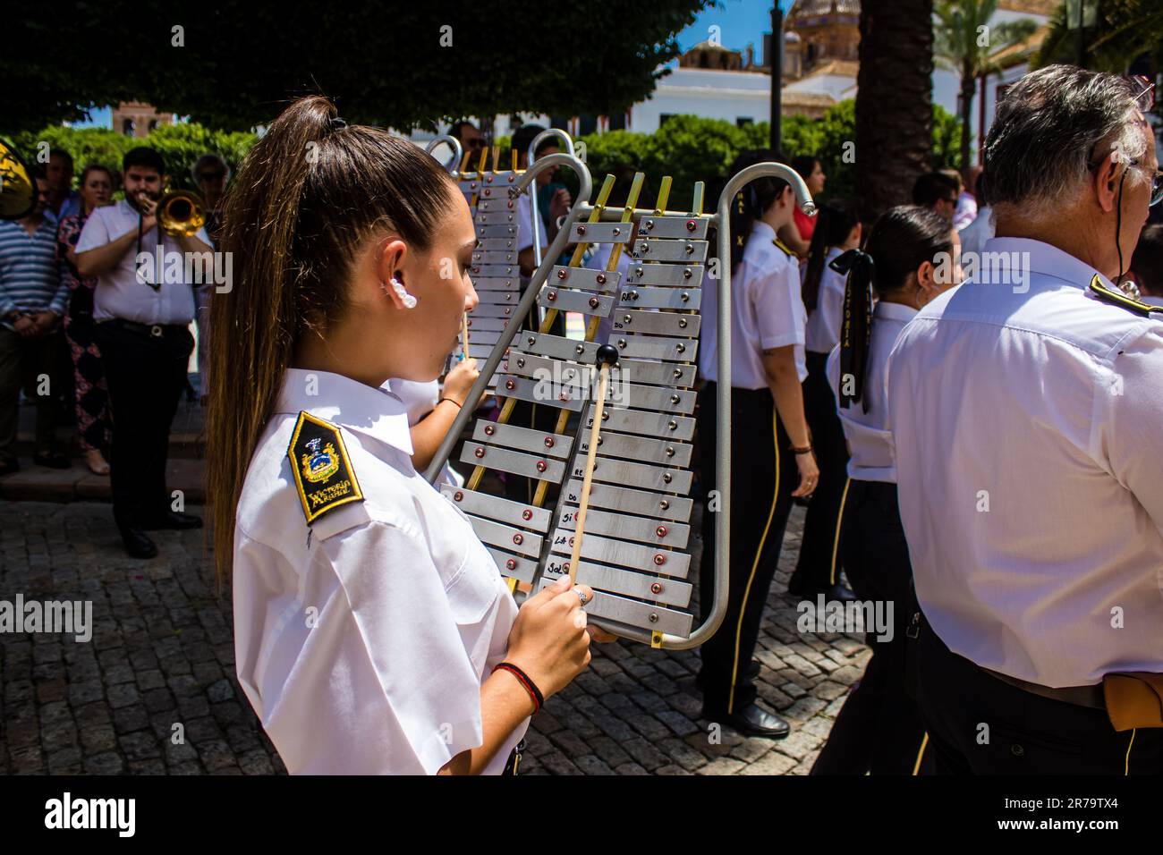 Music band participating at the Corpus Christi procession, an age-old ...