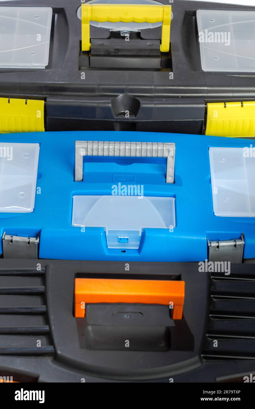 Toolkit box isolated on the white background Stock Photo - Alamy