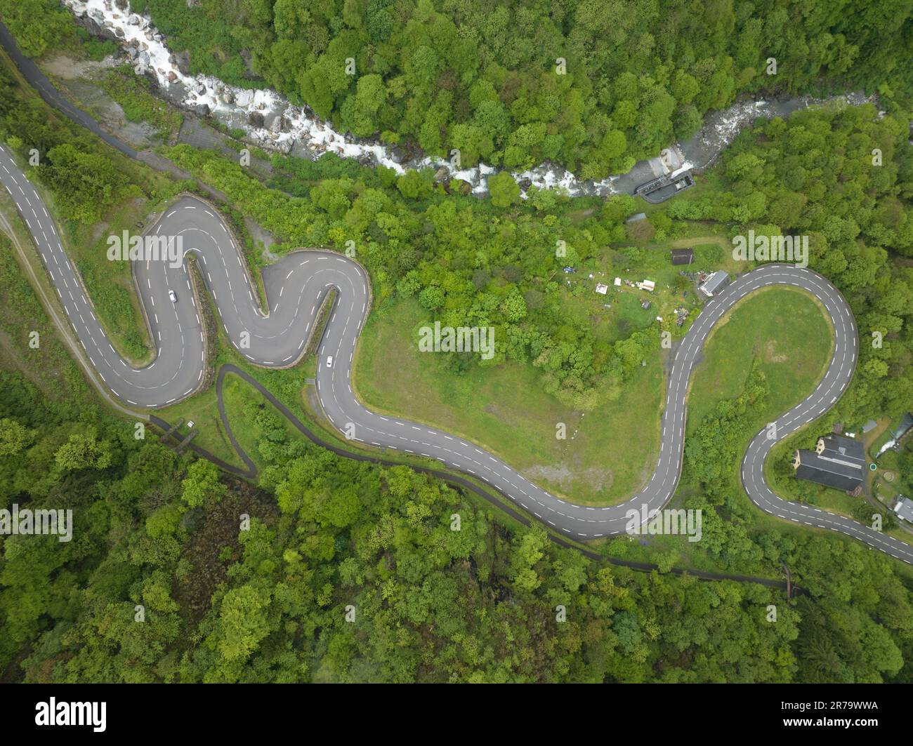 Top down aerial view zigzag hi-res stock photography and images - Alamy