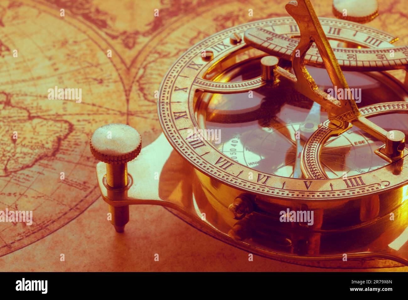 Old compass over ancient map Stock Photo - Alamy