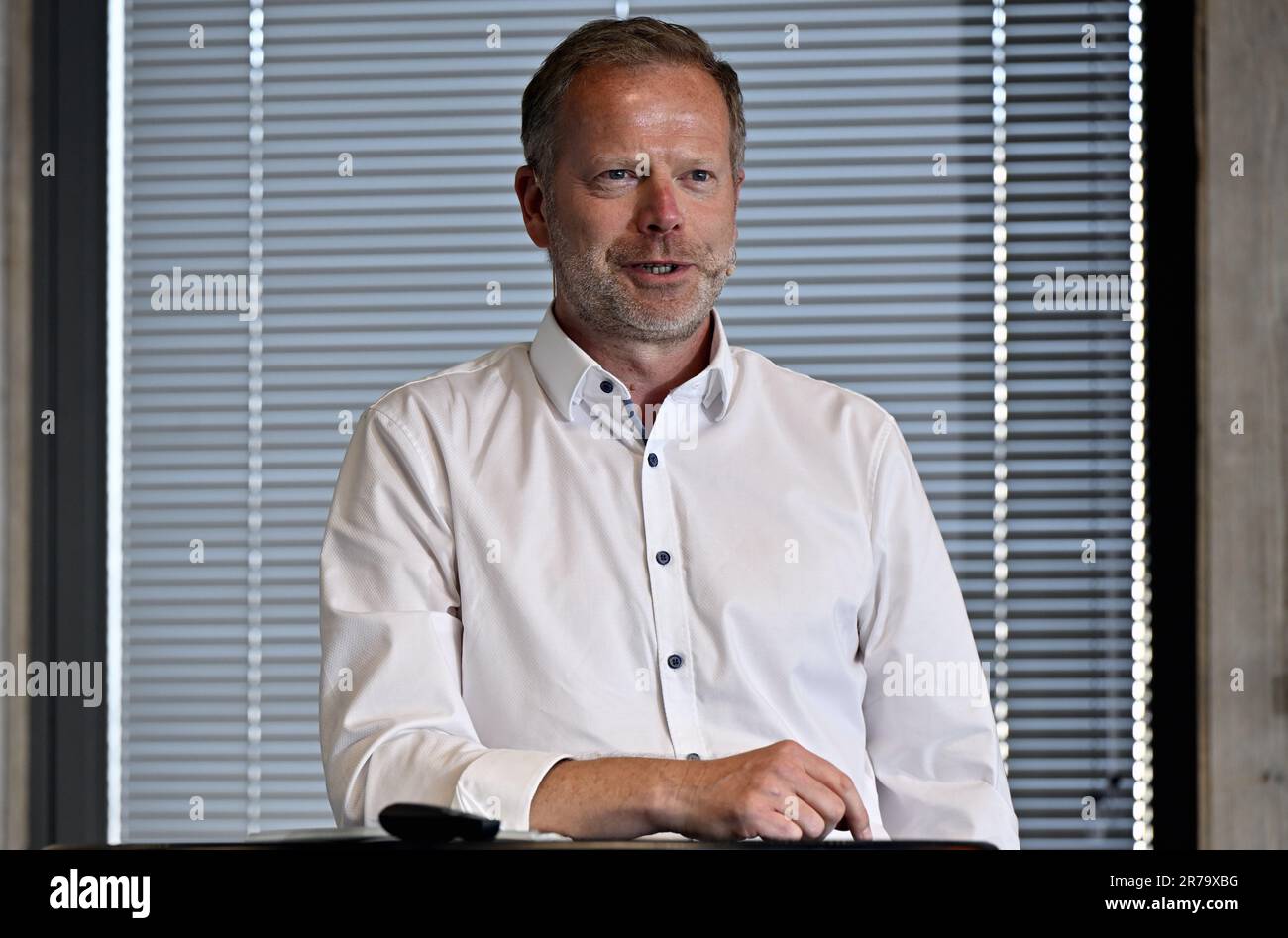 Brussels, Belgium. 14th June, 2023. Bew Colruyt CEO Stefan Goethaert ...