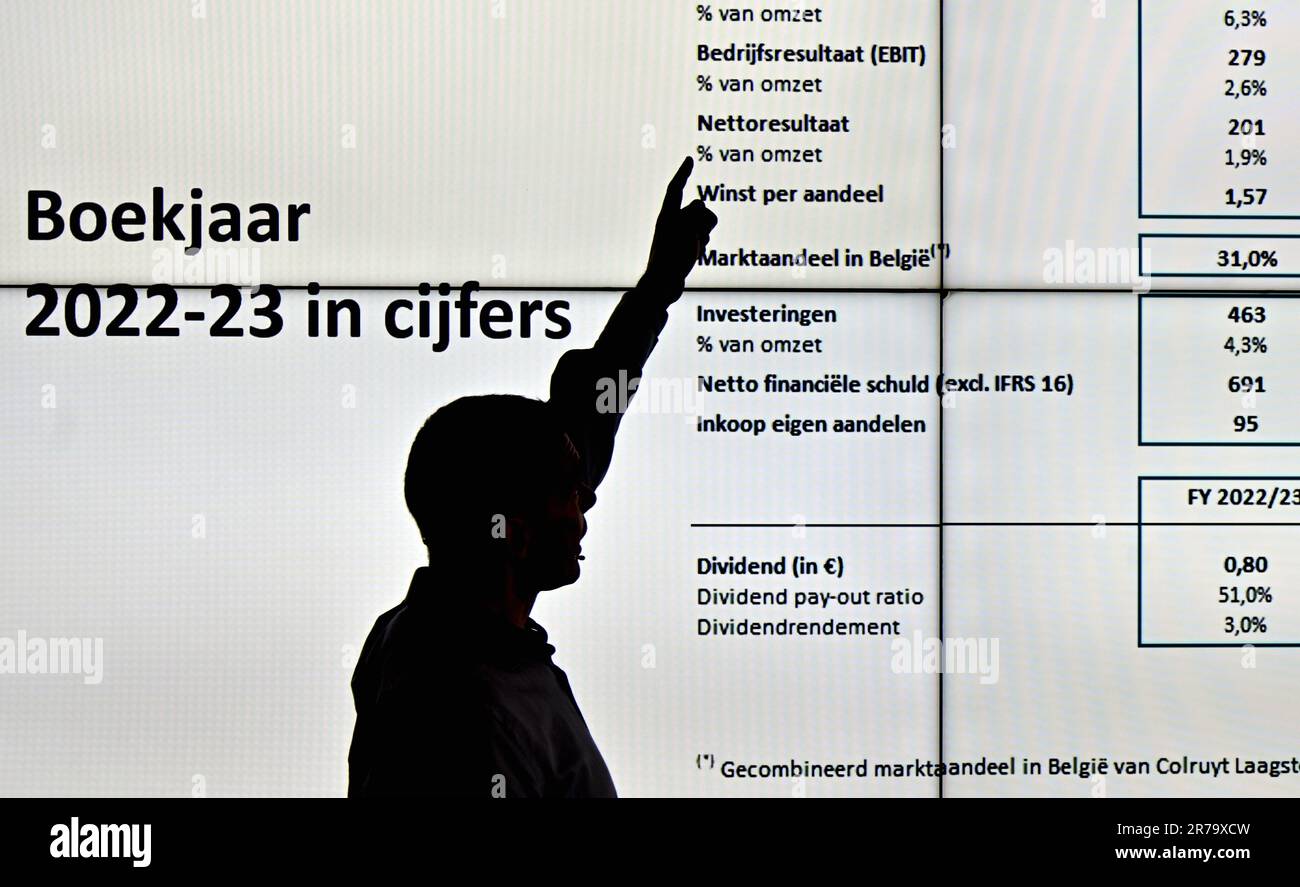 Brussels, Belgium. 14th June, 2023. Colruyt CFO Stefaan Vandamme ...