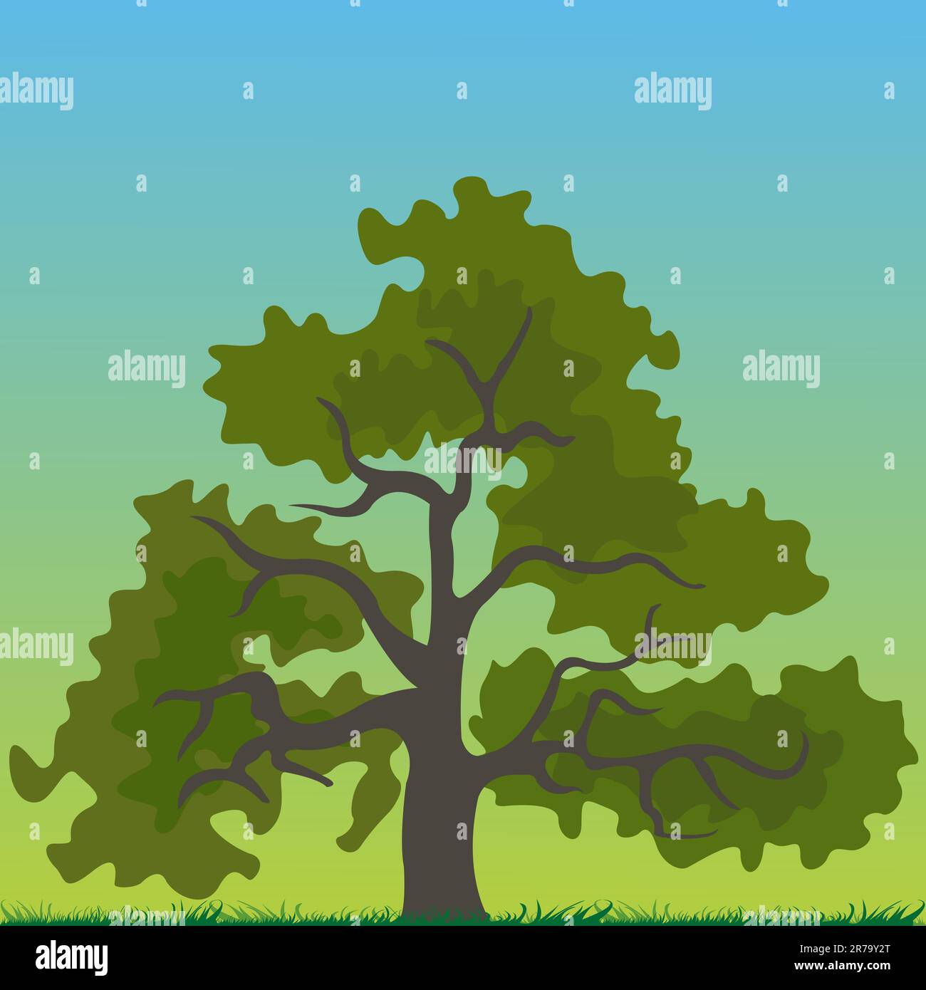 tree cartoon, abstract vector art illustration Stock Vector Image & Art ...