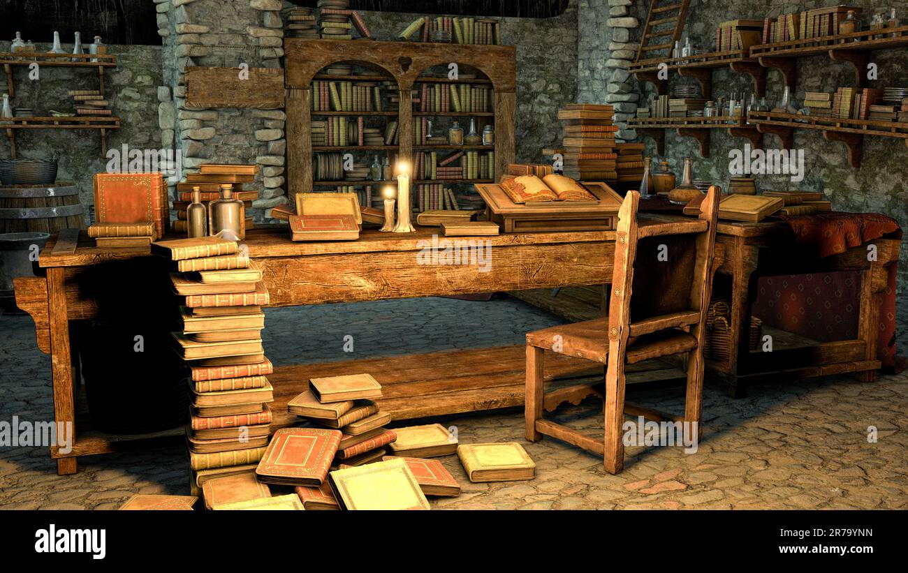 Victorian library 3d illustration hi-res stock photography and images ...