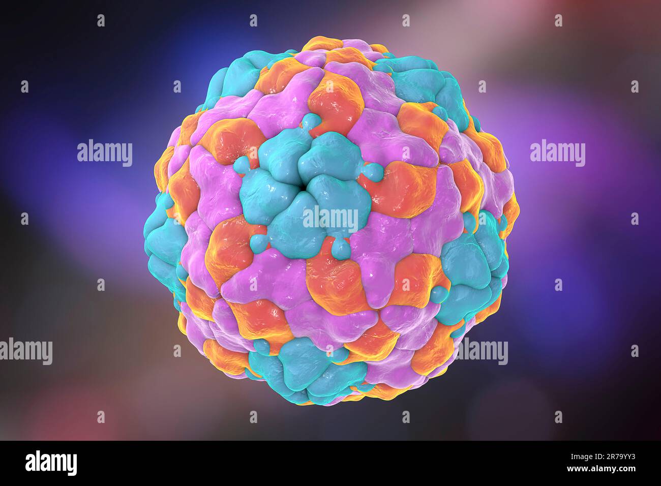 Human Parechovirus on colorful background, 3D illustration ...