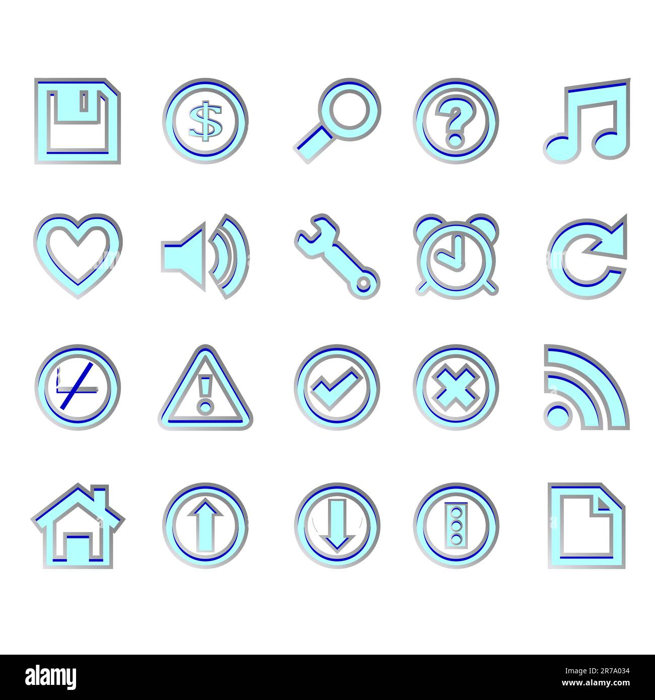 web blue icons against white background, abstract vector art ...