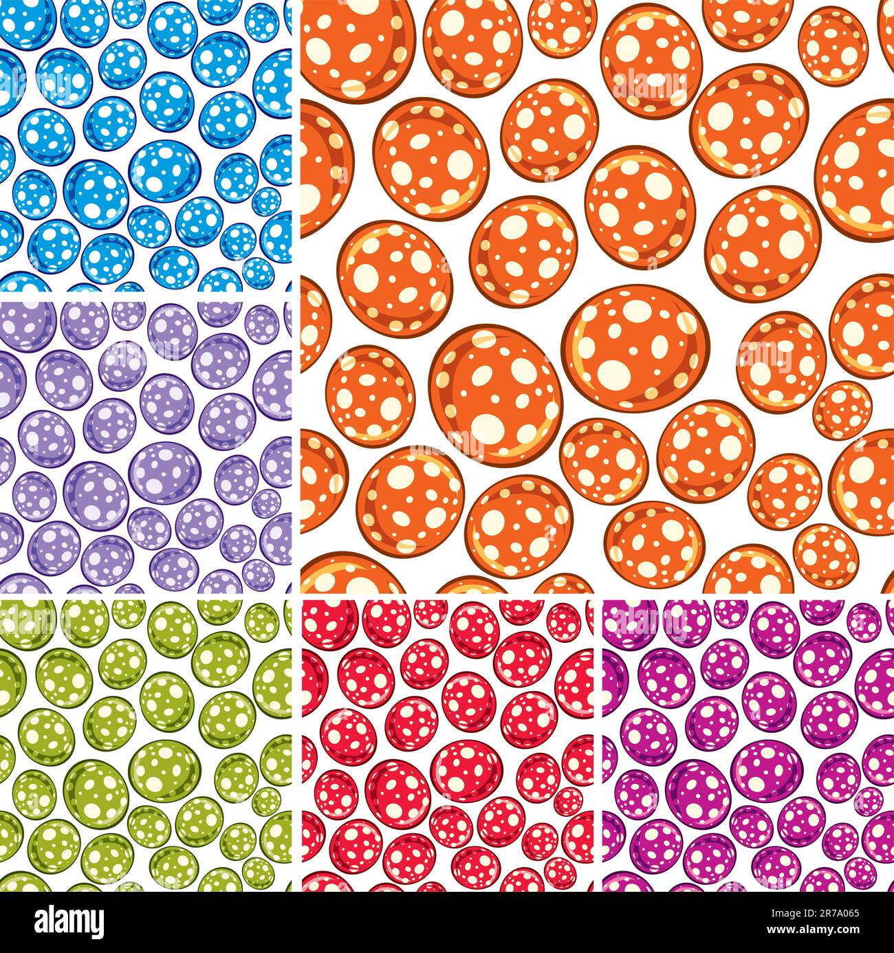 Toy balls seamless pattern. Set of different color versions. Vector ...