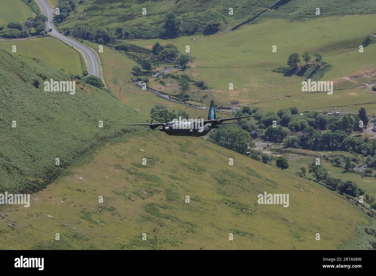 A Three ship of RAF C-130 Hercules flypast as the Royal Air Force mark ...