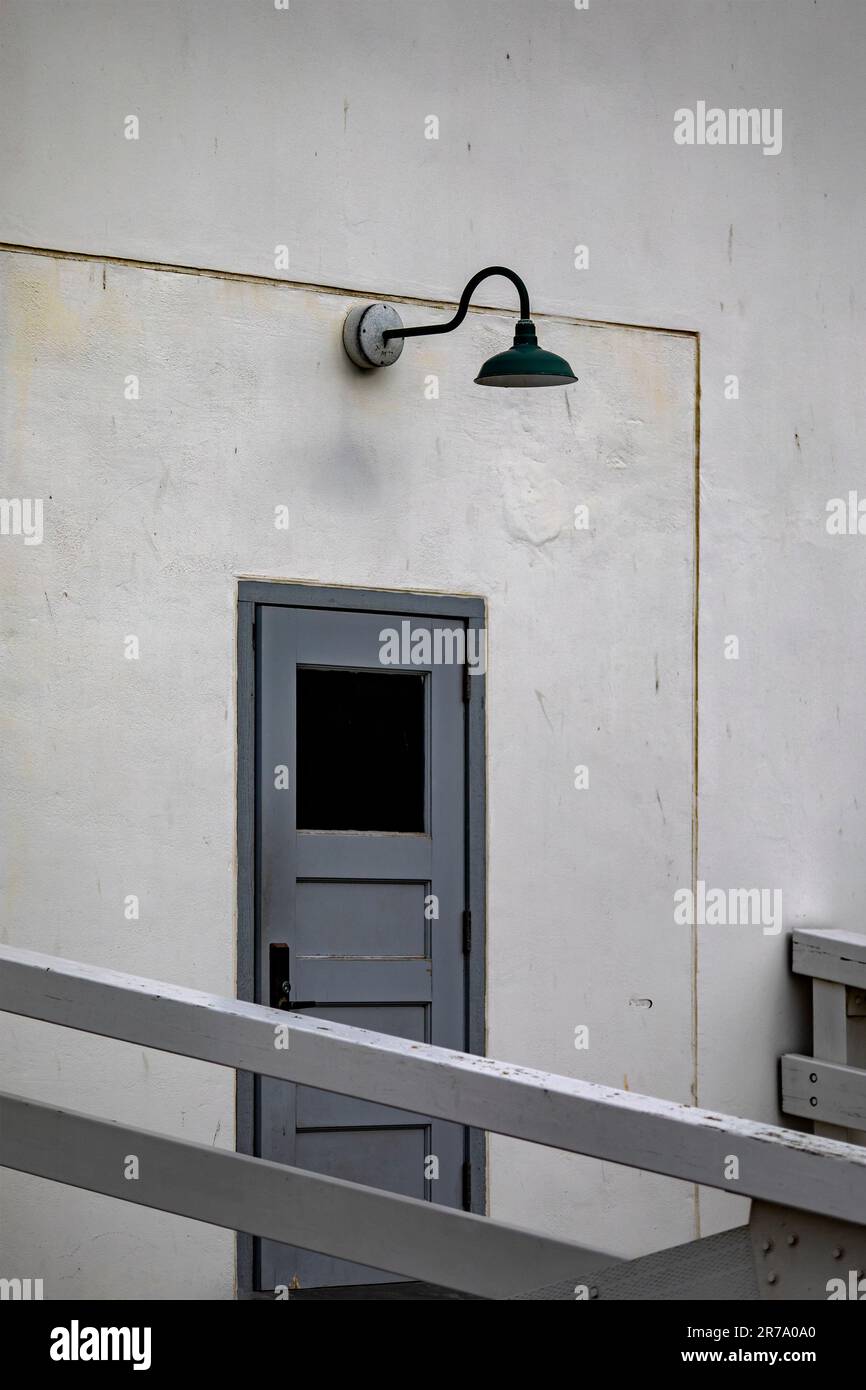 Gate of the guardhouse and sally port of the federal prison of Alcatraz ...