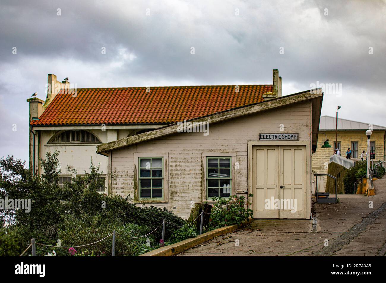 Barracks and electric shop of the federal prison of Alcatraz Island of ...