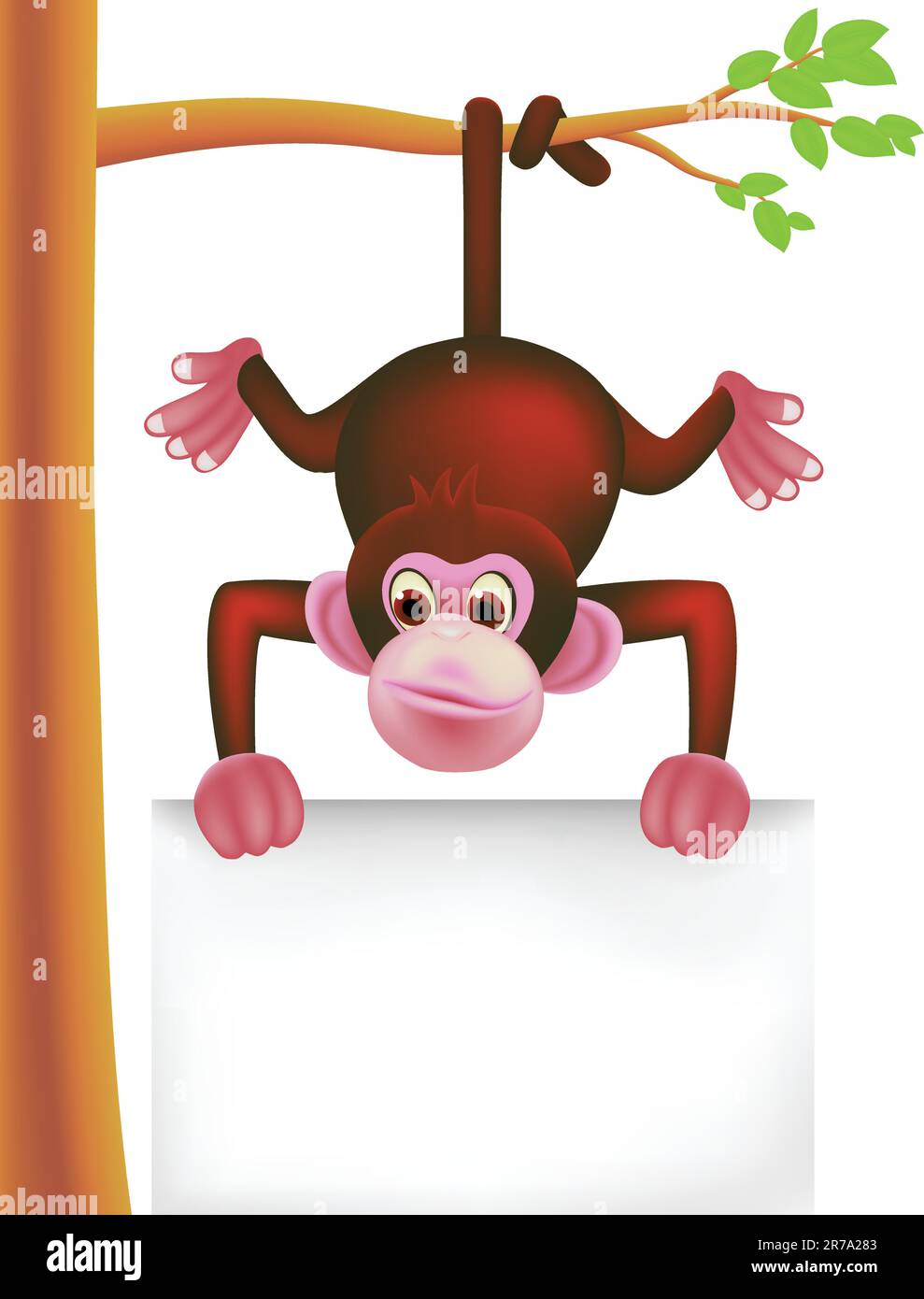 cute monkey and blank sign Stock Vector Image & Art - Alamy