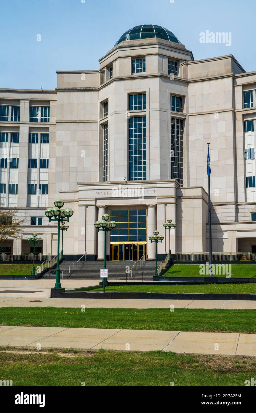 Entrance to the Michigan Hall of Justice Building Stock Photo - Alamy