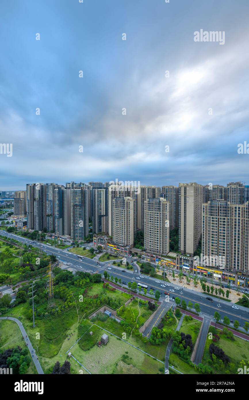 It's a cloudy day in Chengdu city residential building Stock Photo - Alamy