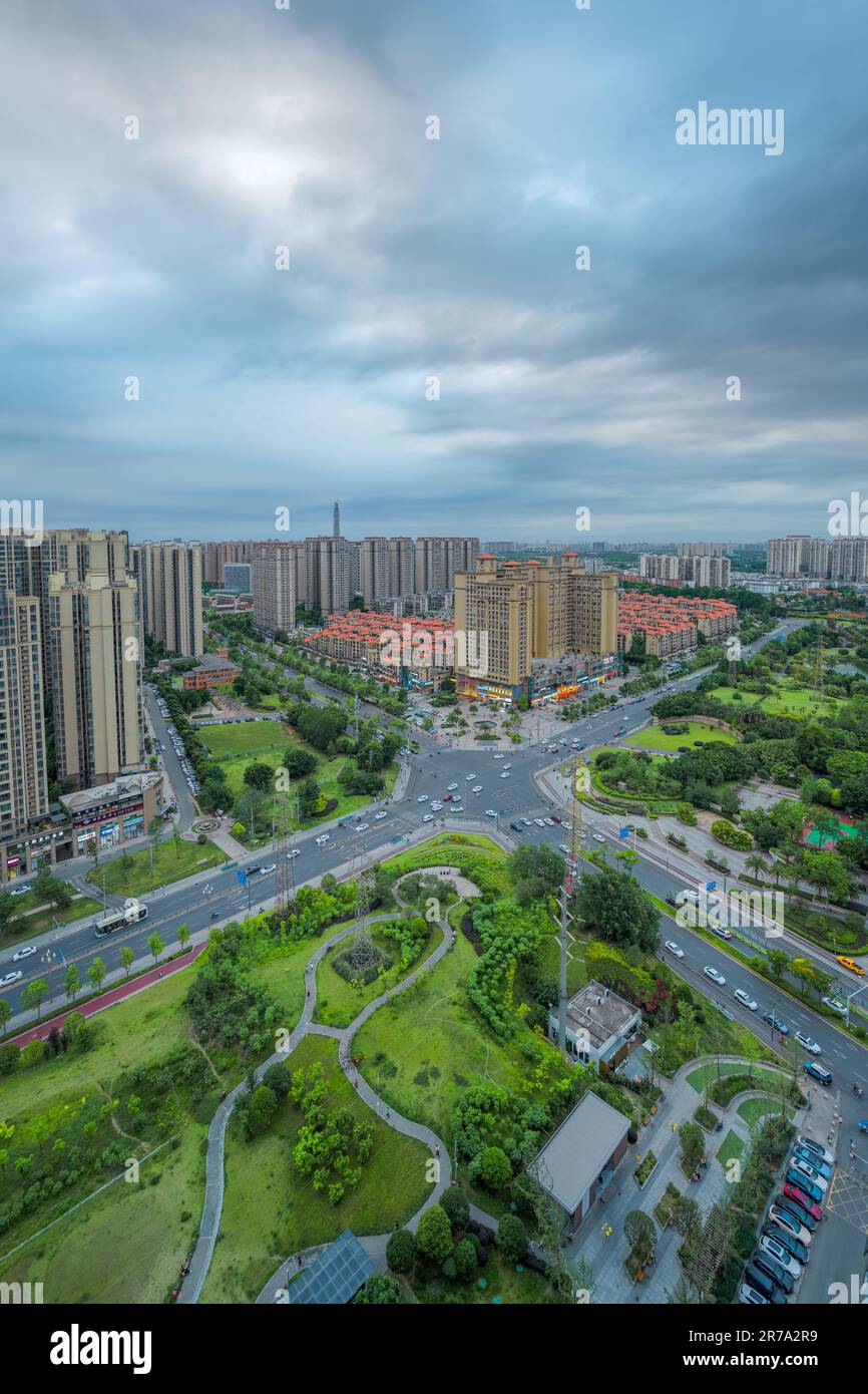 It's a cloudy day in Chengdu city residential building Stock Photo - Alamy