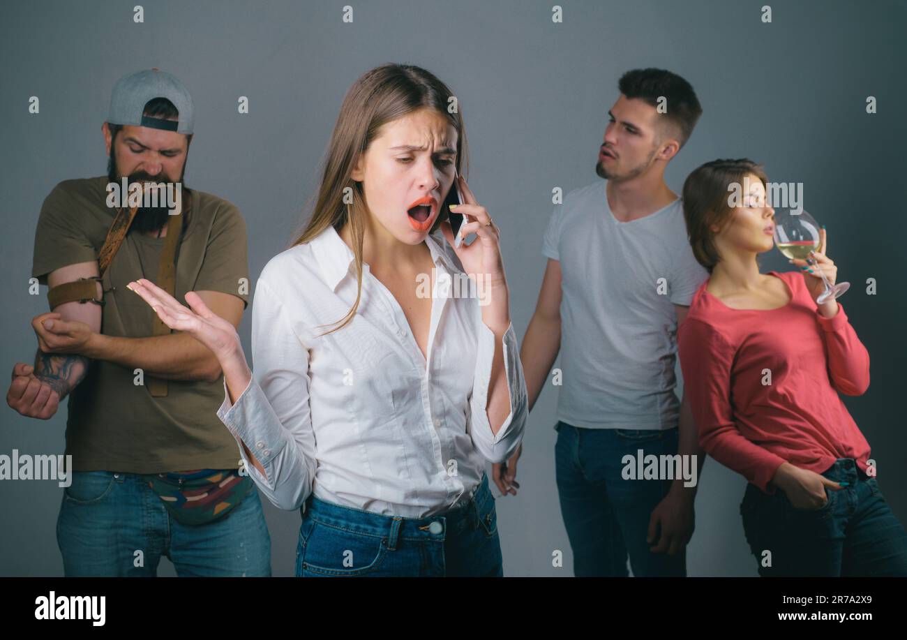 Sad teenage girl with social problems. Actual social problem. Social ...