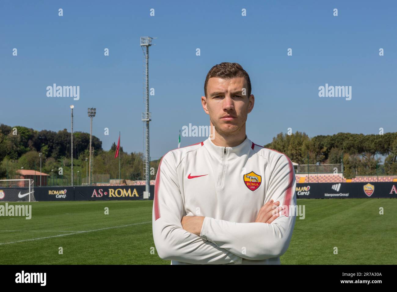 Footballer Edin Zdeko at the Roma training ground at Trigoria sports ...