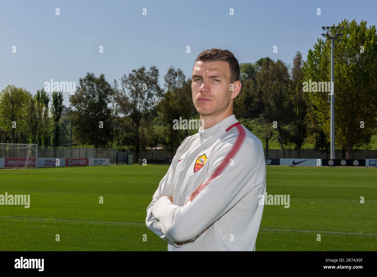 Footballer Edin Zdeko at the Roma training ground at Trigoria sports ...