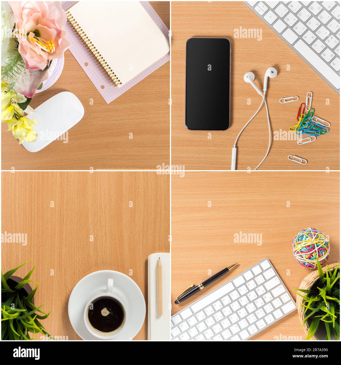 top view desk with copy space Stock Photo - Alamy