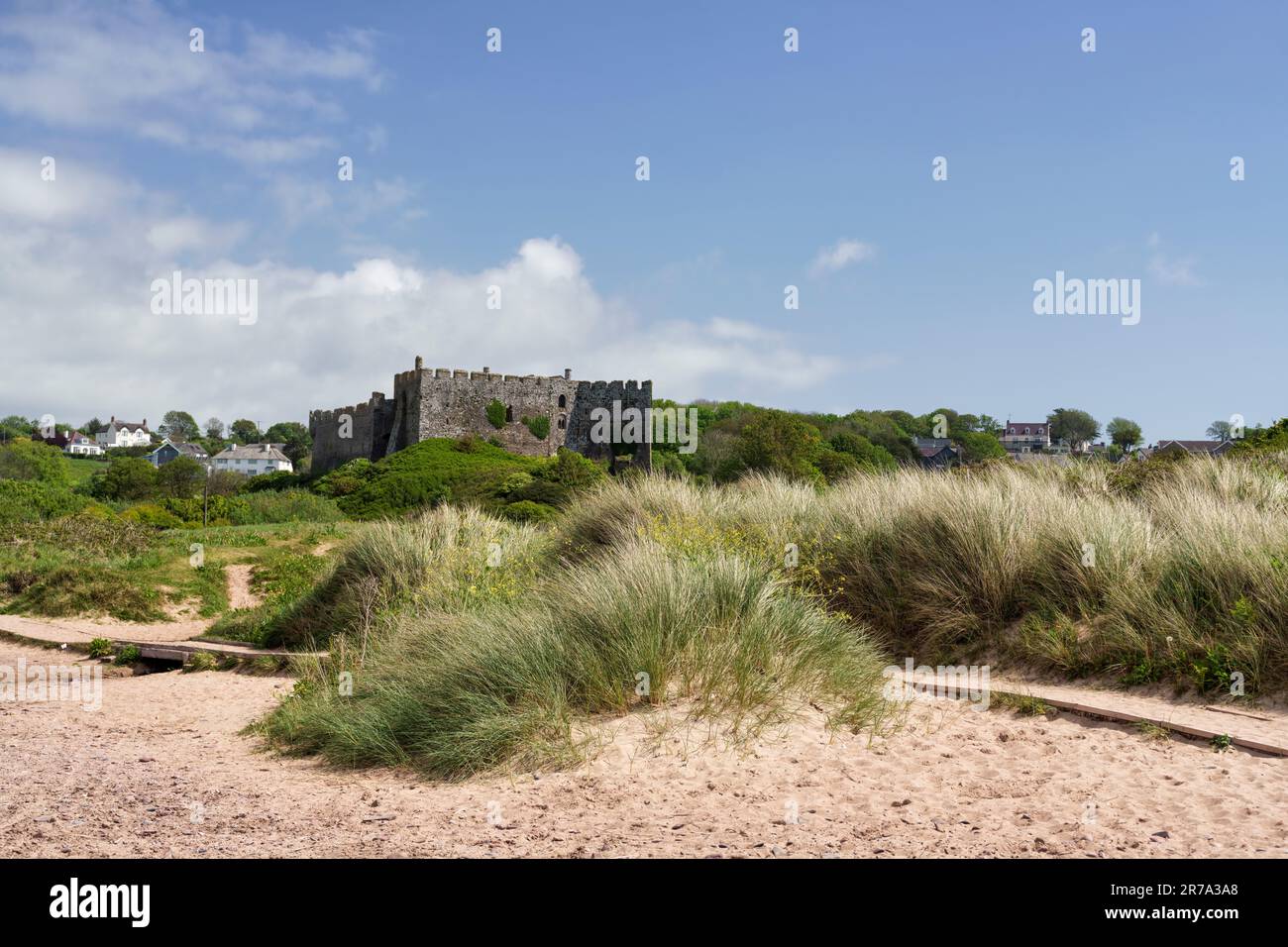 Manorbier castle in pembrokeshire wales hi-res stock photography and ...