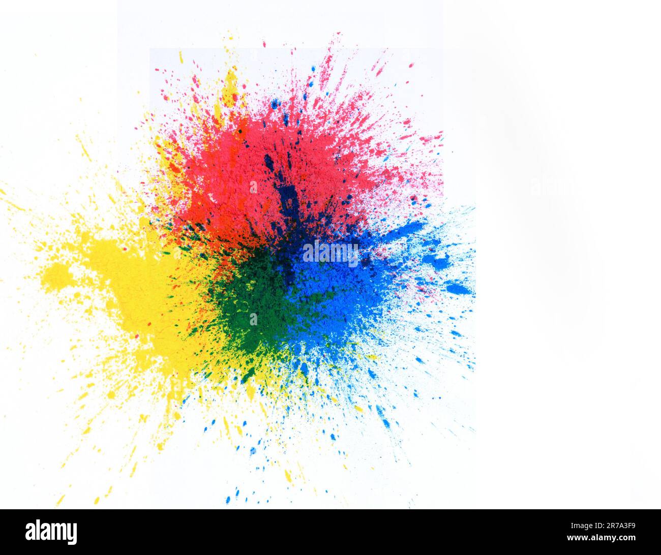 cmyk toner powder (cyan, magenta, yellow, black) isolated on white ...