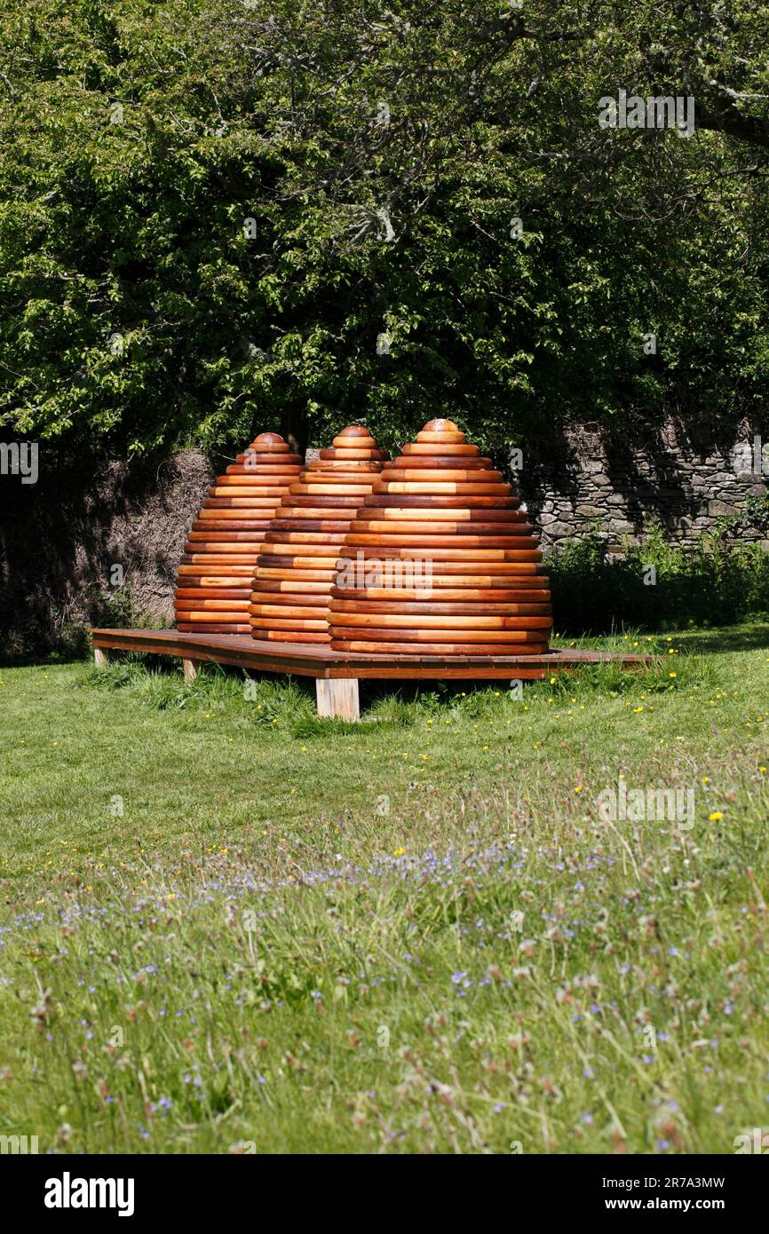 Wooden beehives in the style of Skeps. St David's Cathedral ...