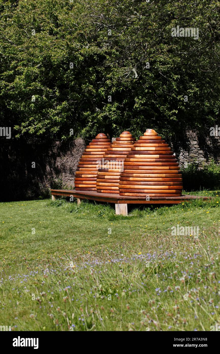 Wooden beehives in the style of Skeps. St David's Cathedral ...