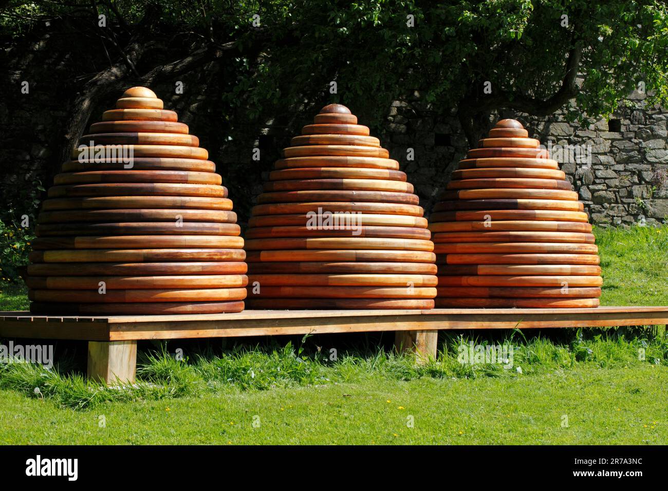 Wooden beehives in the style of Skeps. St David's Cathedral ...