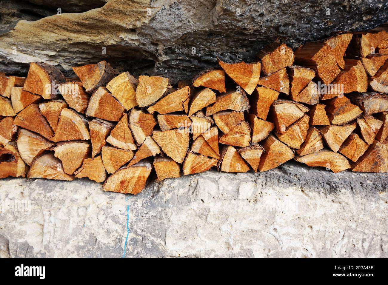 firewood background in the cave interior as texture Stock Photo - Alamy