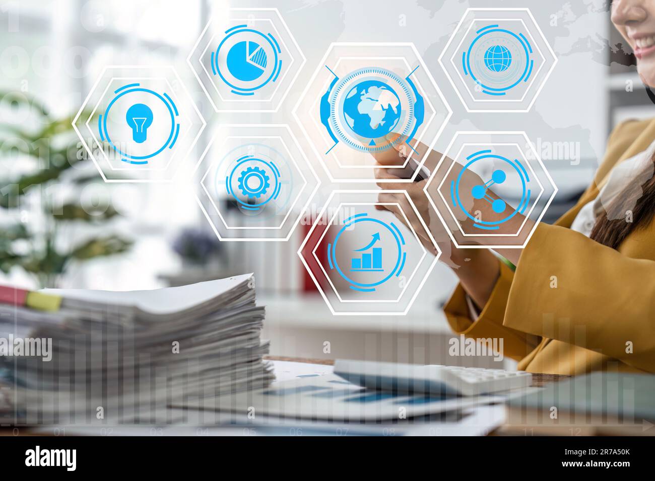 Business robotic process automation concept with icons of management ...