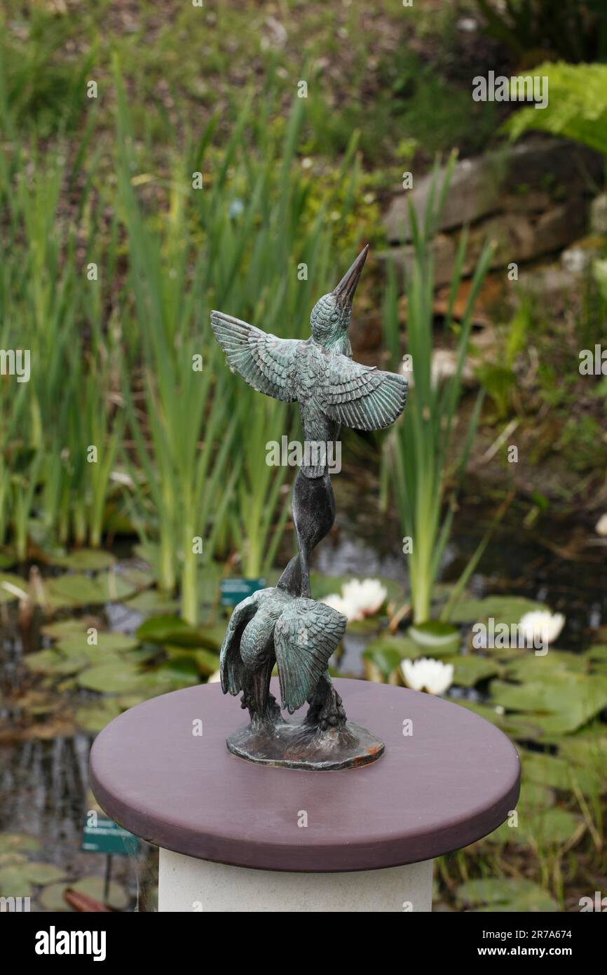 Statue of two Kingfishers, made in bronze Stock Photo - Alamy