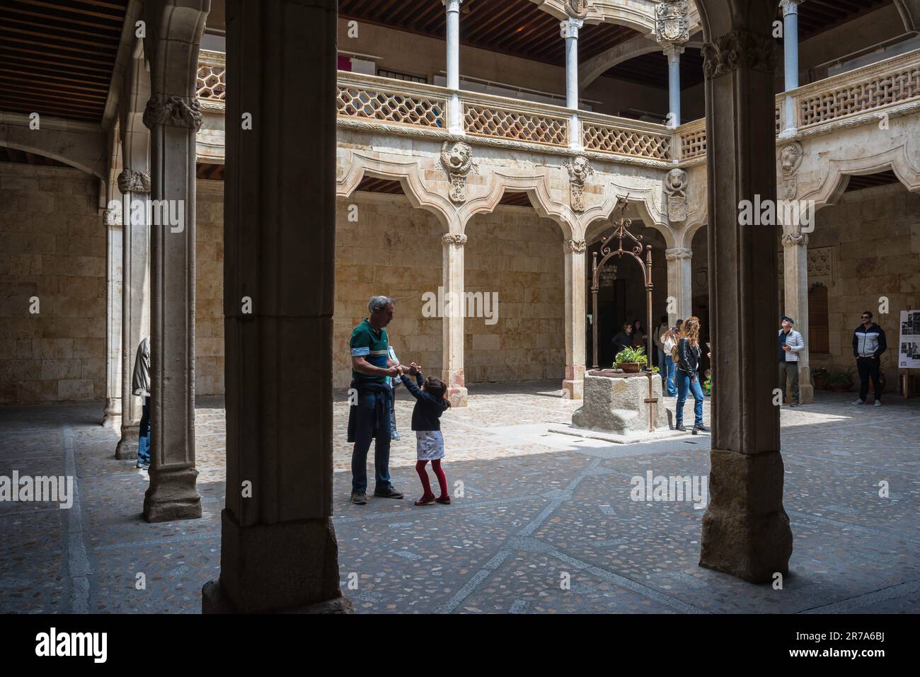 Casa de las Conchas patio, view in summer of people visiting the ...