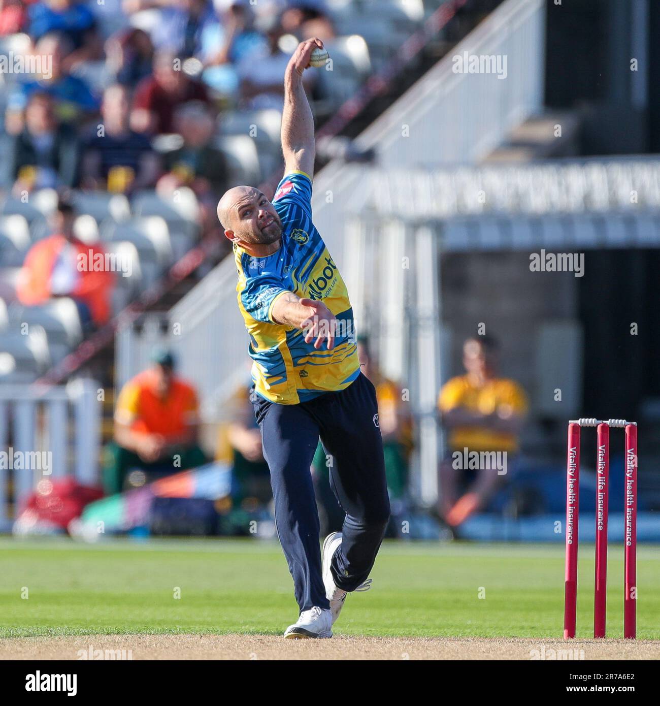 Bears’ Jake Lintott bowling taken in Birmingham, UK on 3 Jun 2023 ...