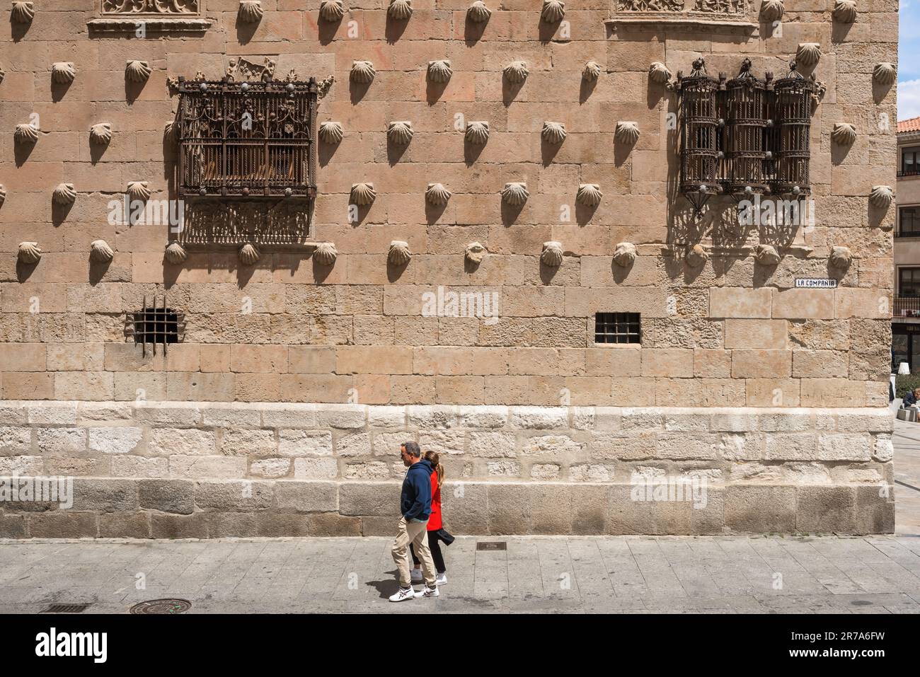 Salamanca Casa de las Conchas, view of the shell decorated exterior ...