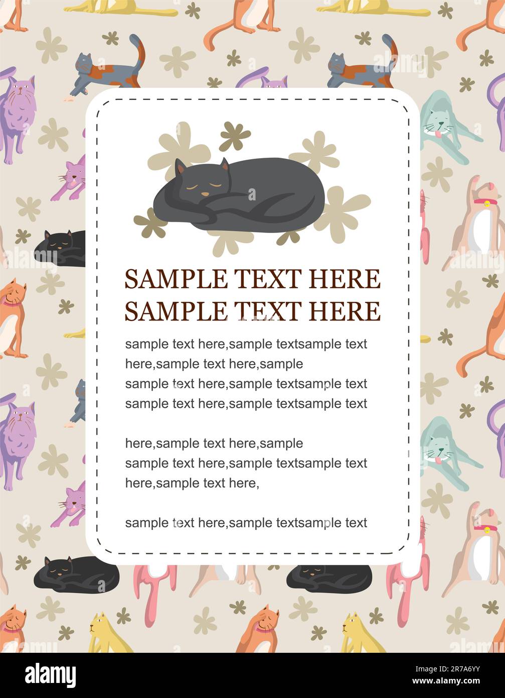 cartoon cat card Stock Vector Image & Art - Alamy