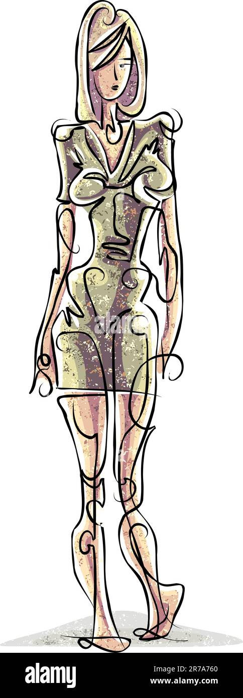 Stylized model drawing Stock Vector Images - Alamy