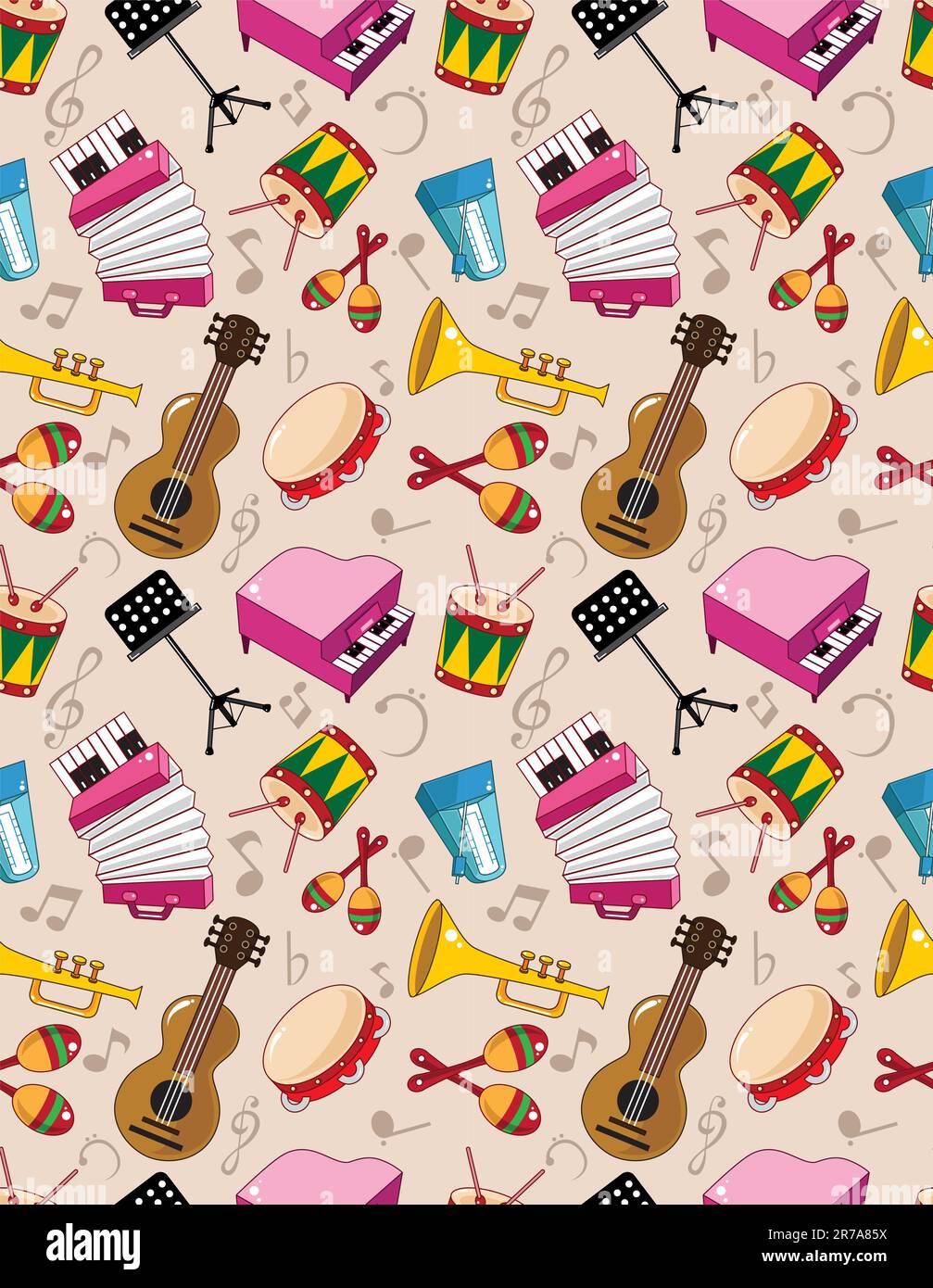 Seamless music pattern hi-res stock photography and images - Alamy