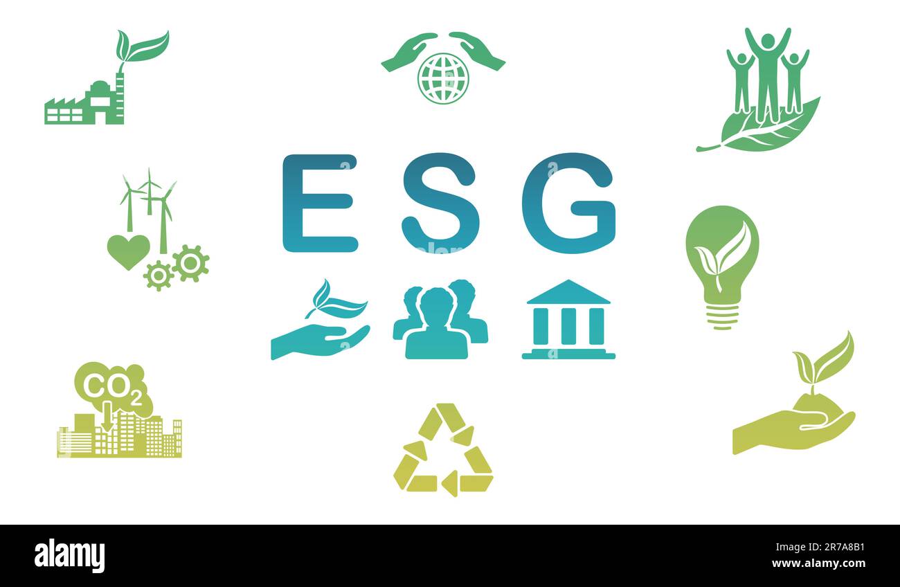 Illustration of an esg concept Stock Photo - Alamy