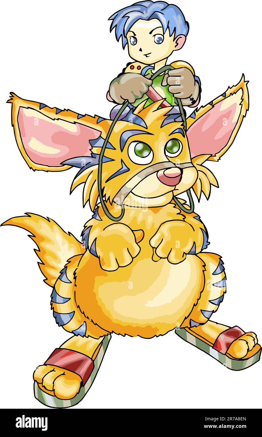 a digitally illustrated colorful young warrior Stock Vector Image & Art ...