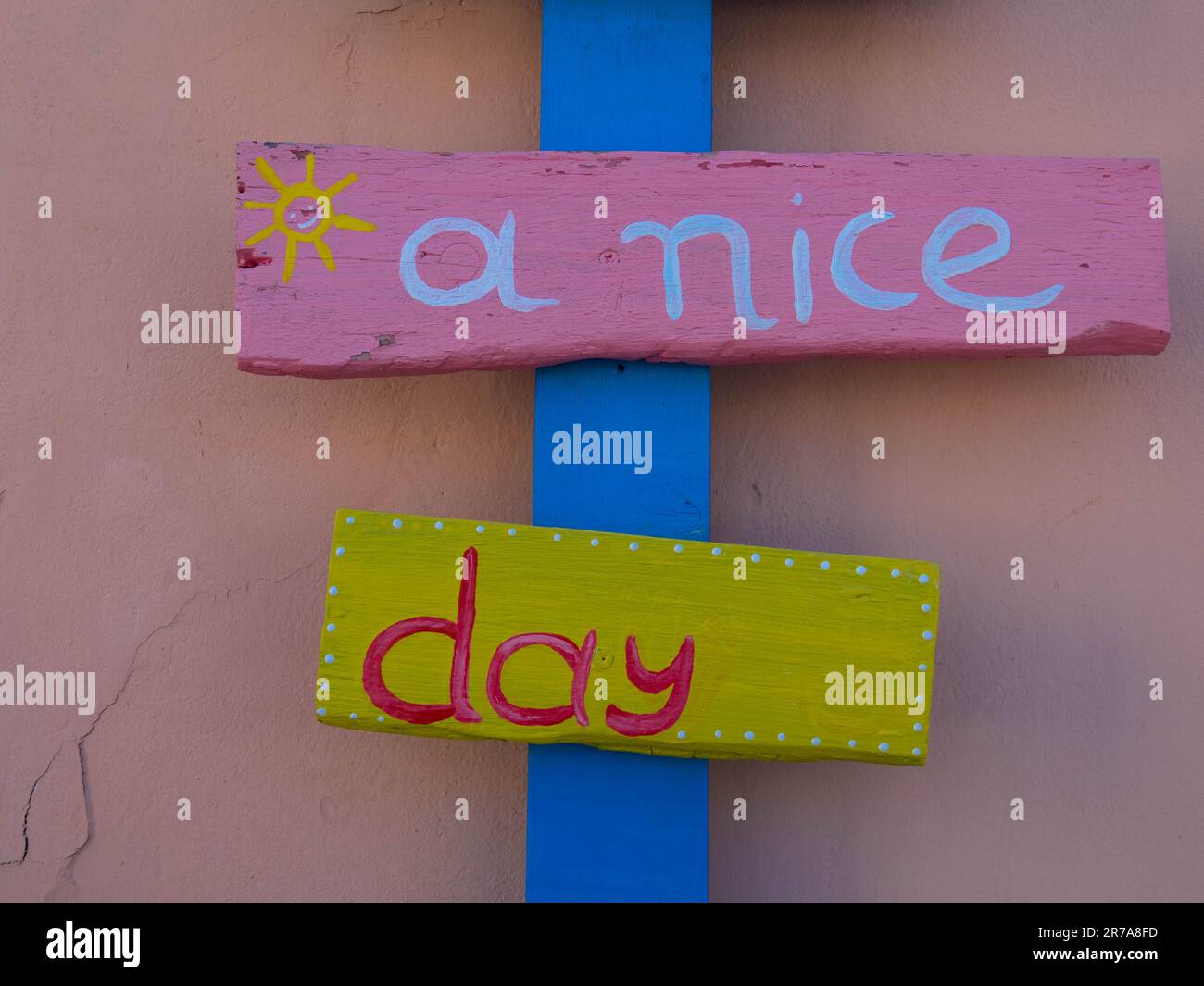 Have a nice day wooden sign. Colorful Background Stock Photo - Alamy