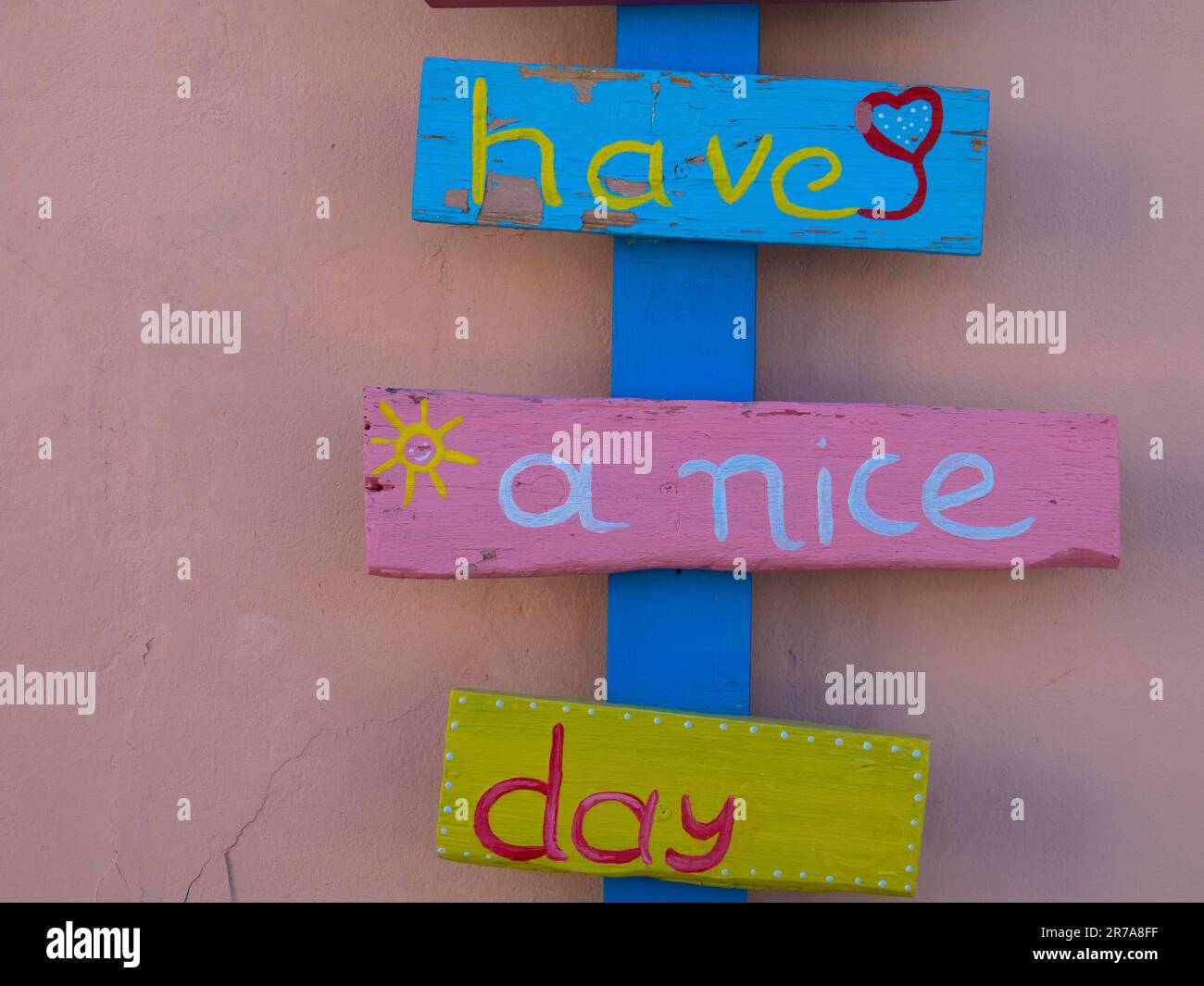 Have a nice day wooden sign. Colorful Background Stock Photo - Alamy