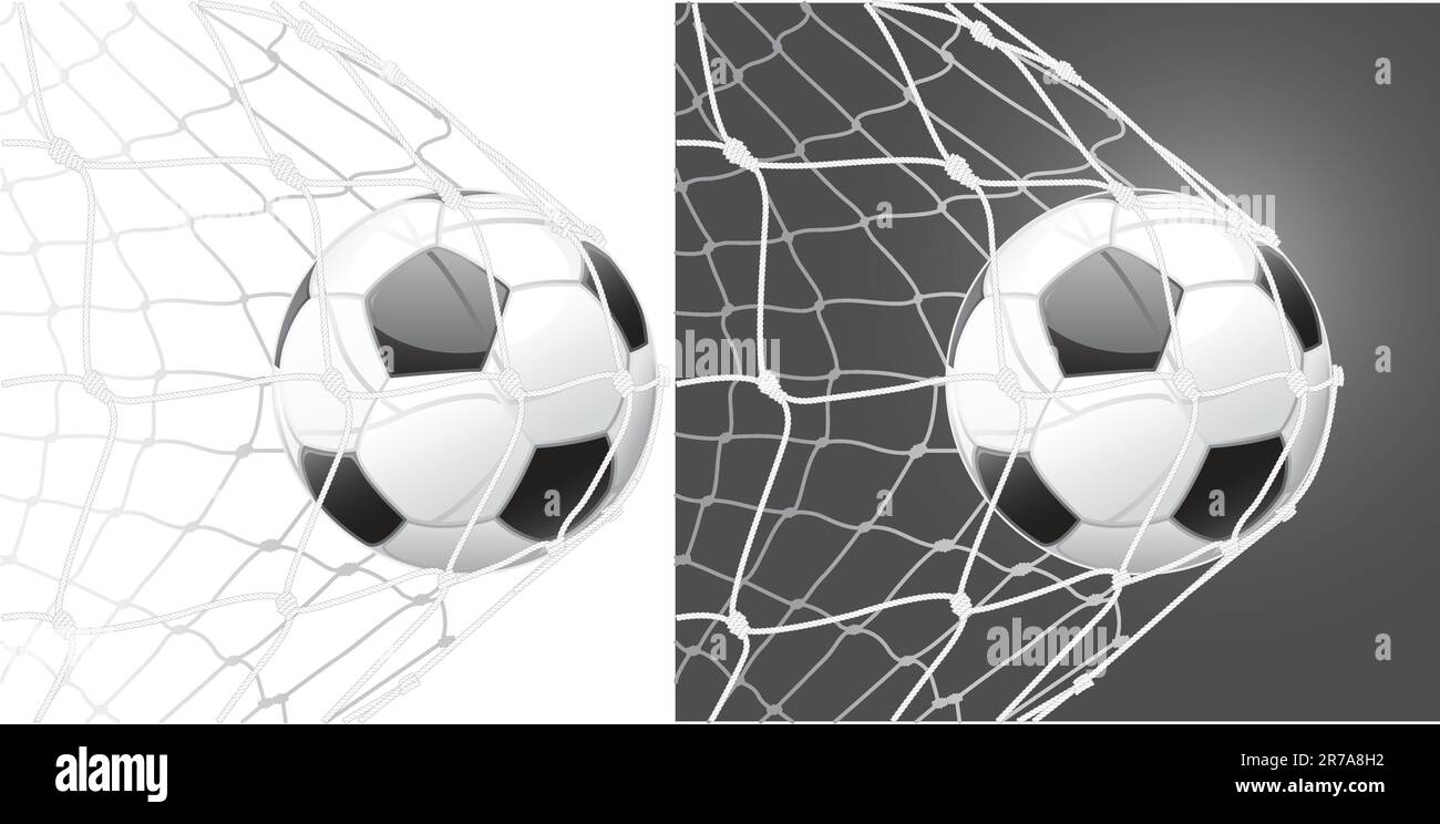 Score a goal, soccer ball and stretched net Stock Vector Image & Art ...